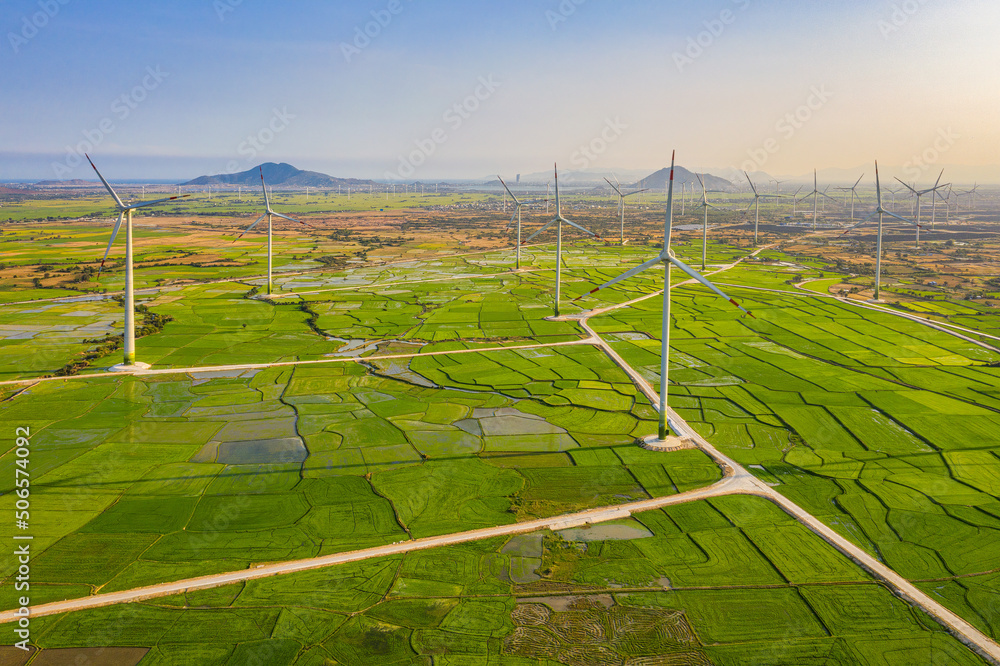 Landscape with Turbine Green Energy Electricity, Windmill for electric ...