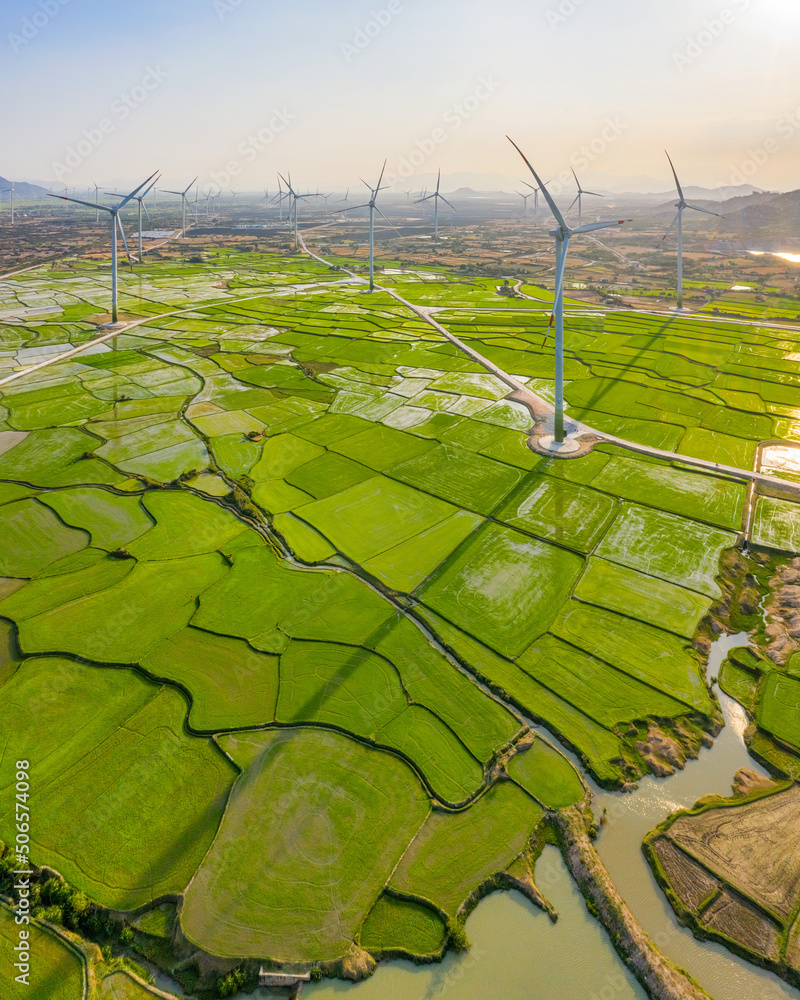 Landscape with Turbine Green Energy Electricity, Windmill for electric ...