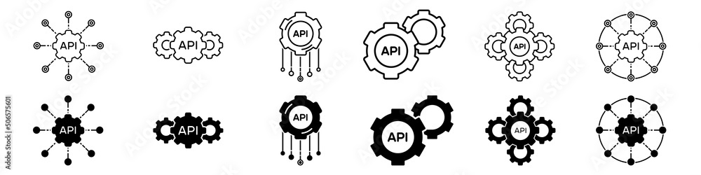 API vector icon. software integration illustration sign. application ...