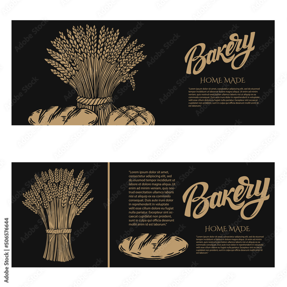 Bakery flyer template. Design element for package, banner, flyer, card ...