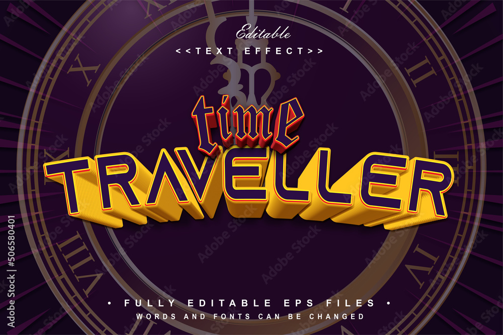 editable time traveller text effect.logo text. perfect for digital ...