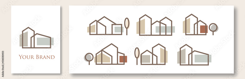 scandinavian house logo, home logo, with line minimalist house logo ...
