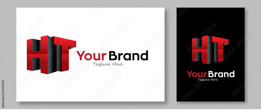 ht logo , th logo with high technology logo color red and black Stock ...
