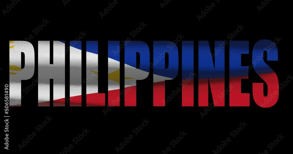 Philippines country name on transparent background. Word animation with ...