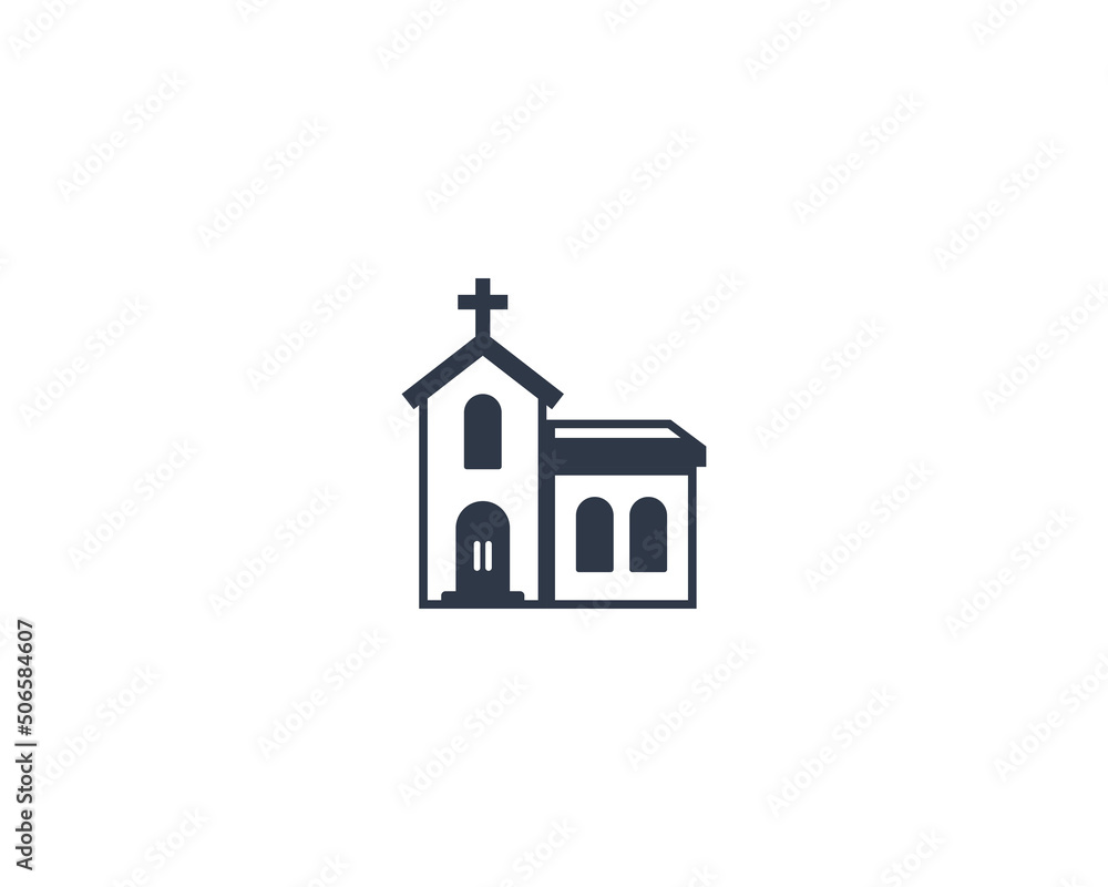 Church vector flat emoticon. Isolated Church Building illustration ...