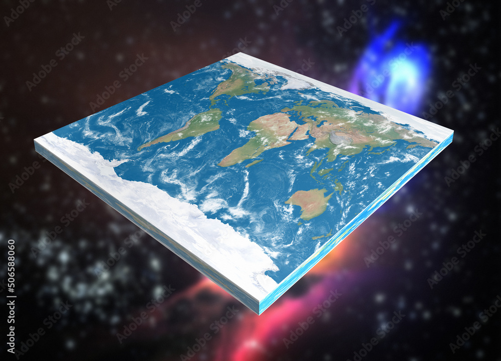 Flat Earth, illustration Stock Illustration | Adobe Stock
