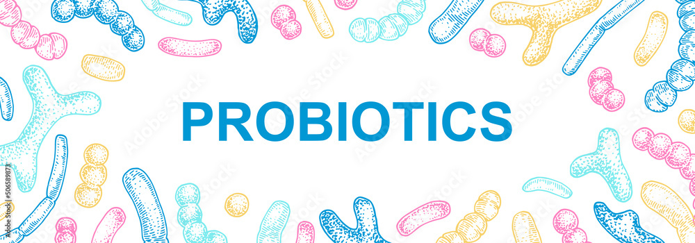 Hand drawn probiotics design for packaging and branding. Vector ...