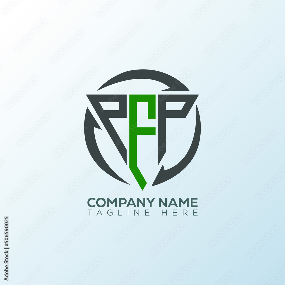 PFP letter logo design on white background.PFP creative initials letter ...