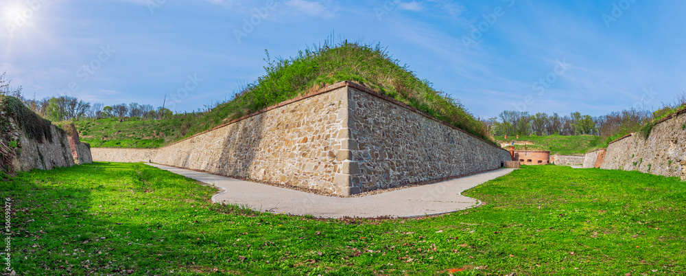 Defensive walls of the Prussian fort. one of the largest fortification ...