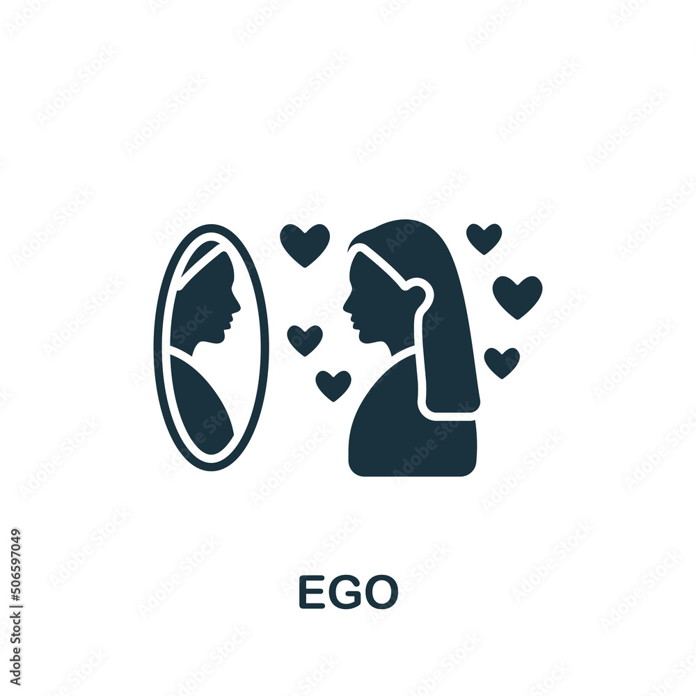 Ego icon. Monochrome simple Psychology icon for templates, web design ...
