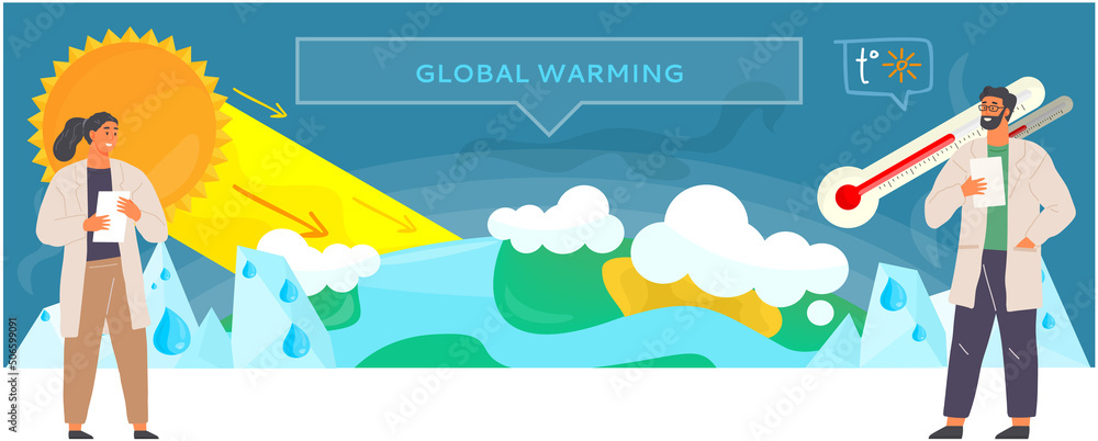 Global warming, climate change concept. Scientists study change in ...