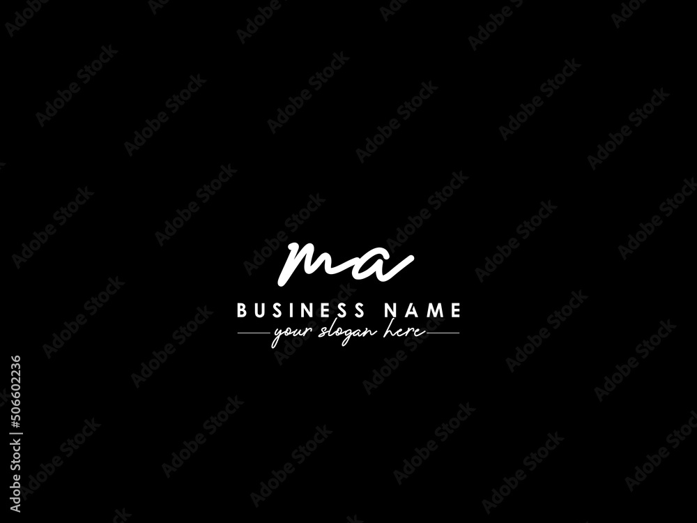 Signature MA Logo Icon, Letter Ma am Signature Letter Logo Image Design ...