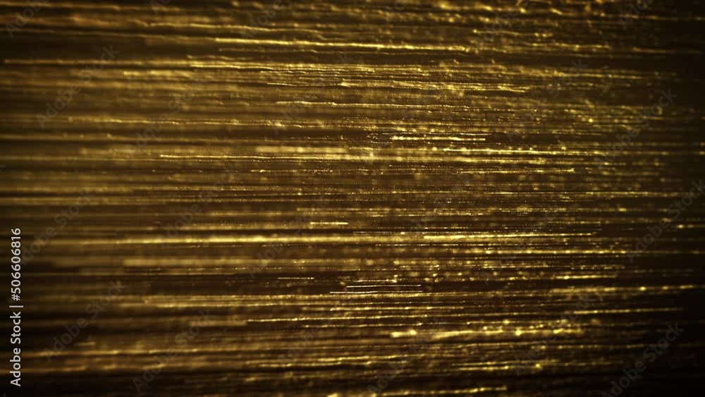 Abstract Gold Filaments Bursting Background/ 4k animation of an ...