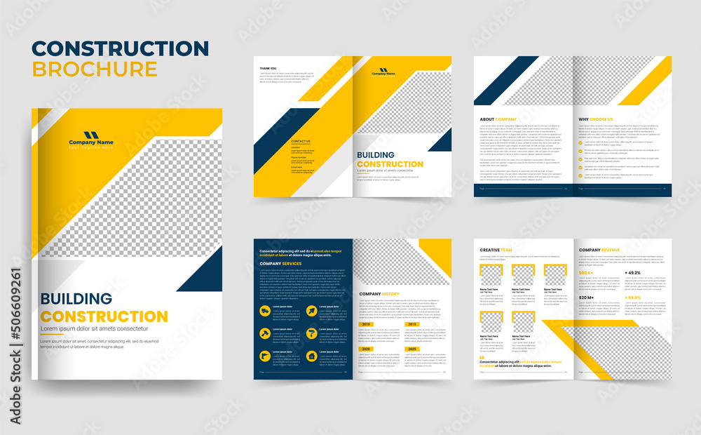 Residential Construction business brochure template or home renovation ...