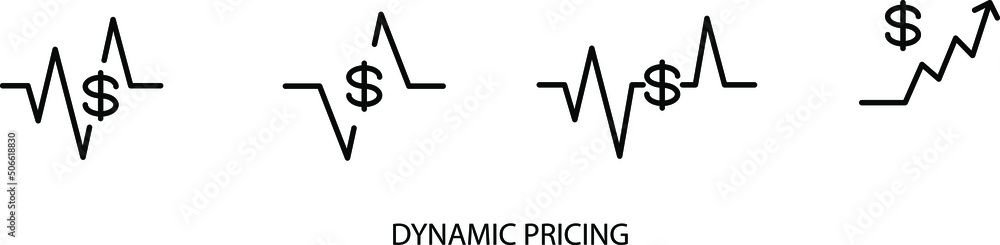 Dynamic pricing icons set Stock Vector | Adobe Stock