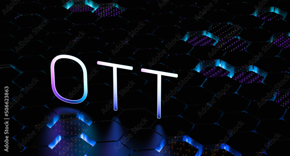 OTT - Over the top. Video service delivery technology. OTT concept on ...