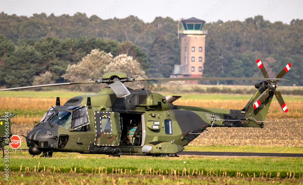 German Army NHIndustries NH90 transport helicopter at an airbase Stock ...