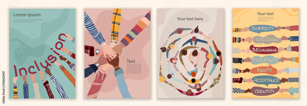 Plakat Diversity inclusion and equality concept. People of diverse ...