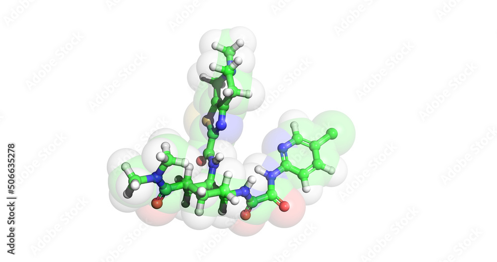 Edoxaban anticoagulant molecule, 3D Stock Illustration | Adobe Stock
