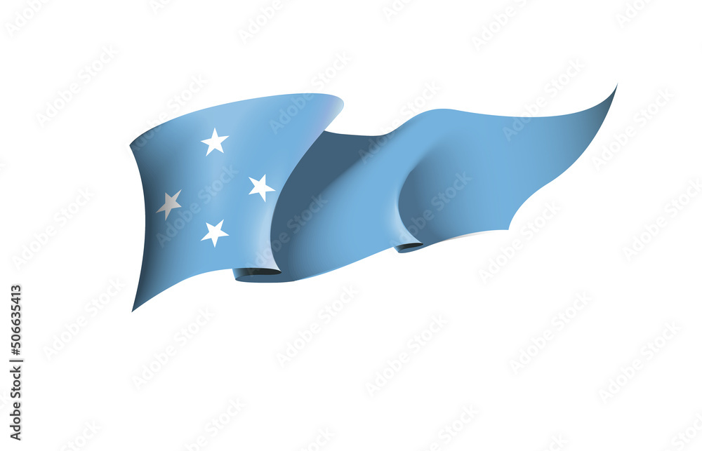 Micronesia flag state symbol isolated national banner. Greeting card ...