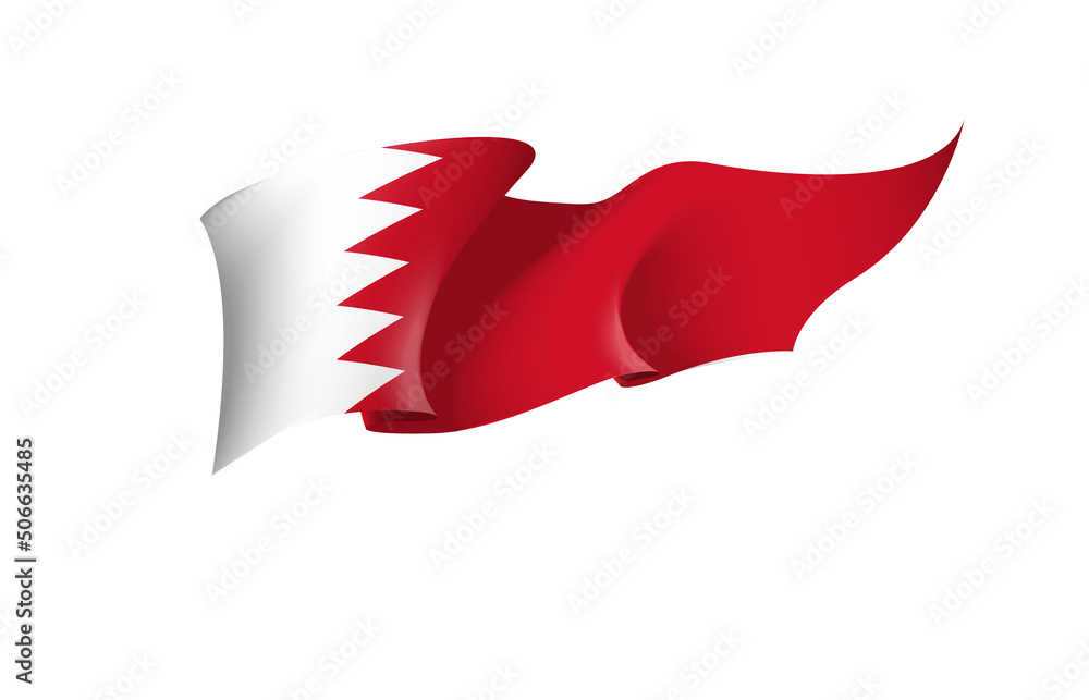 Bahrain flag state symbol isolated on background national banner ...