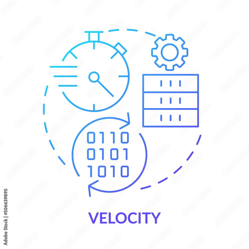 Vecteur Stock Velocity blue gradient concept icon. Big data ... Vecteur Stock Velocity blue gradient concept icon. Big data ...