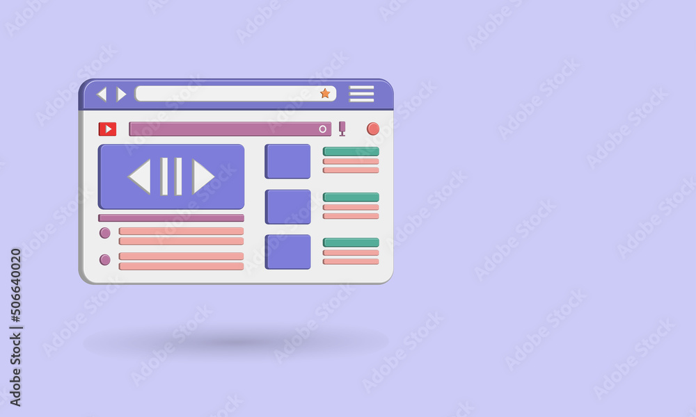 3D influencer website icon vector for channel on social media streaming ...