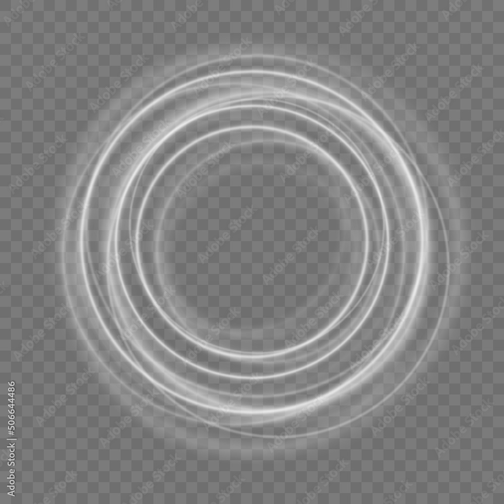 Motion circle light wave. Glowing round swirl lines with glitter ...