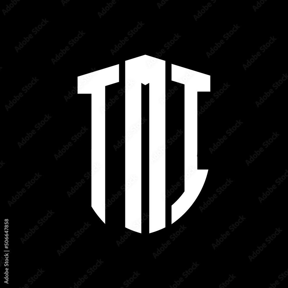 TMI letter logo design. TMI modern letter logo with black background ...