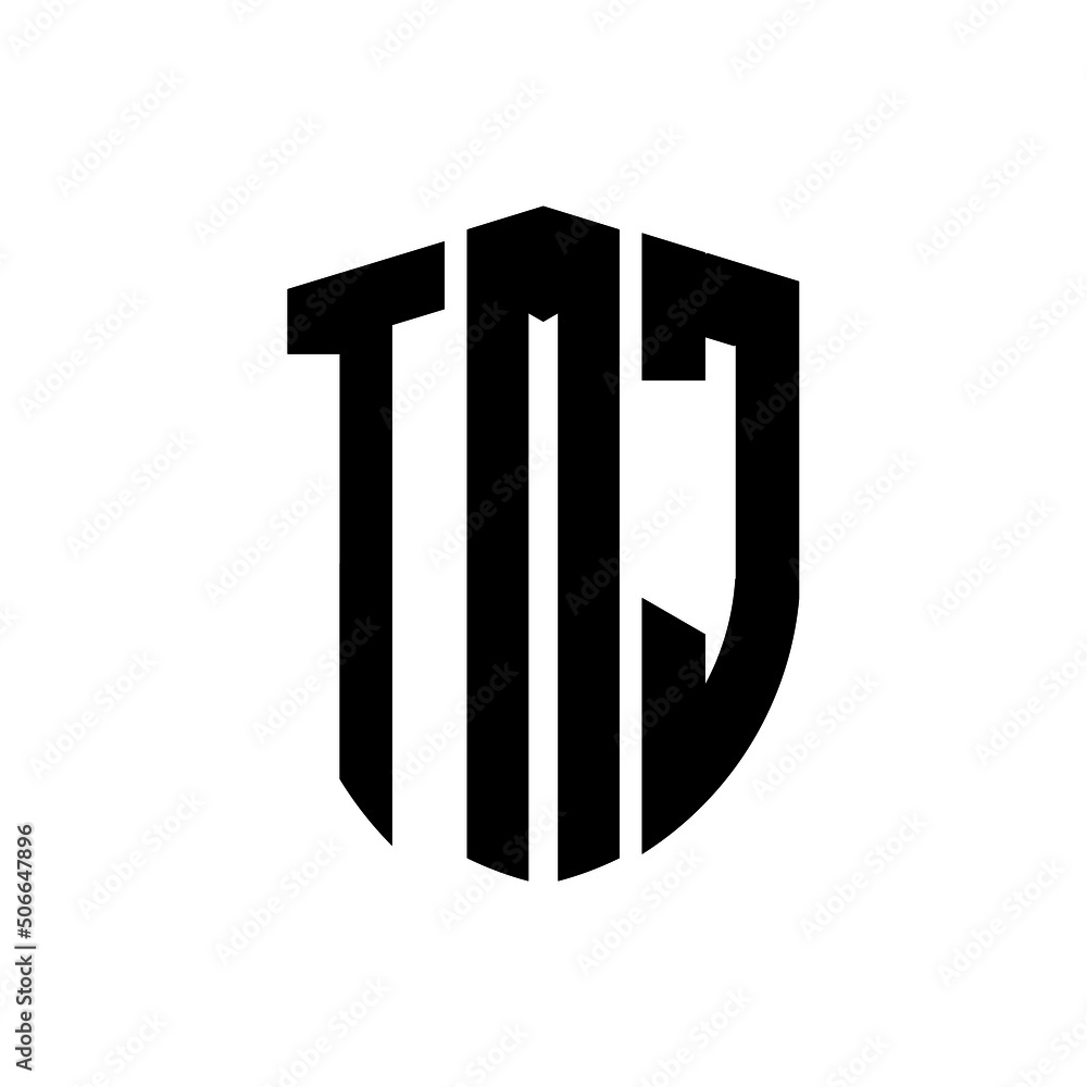 TMJ letter logo design. TMJ modern letter logo with black background ...