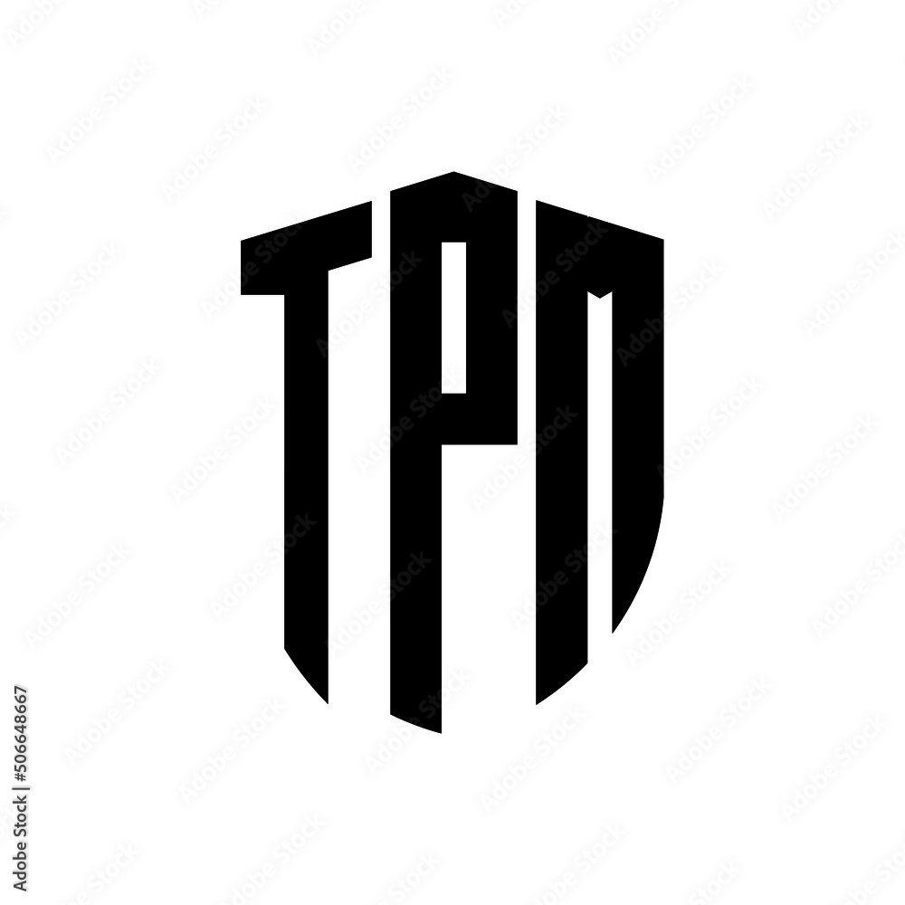 Vecteur Stock TPM letter logo design. TPM modern letter logo with black ...