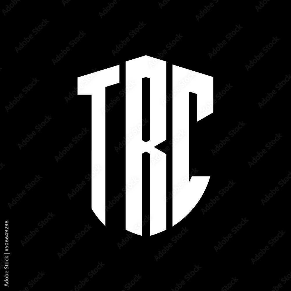 TRC letter logo design. TRC modern letter logo with black background ...