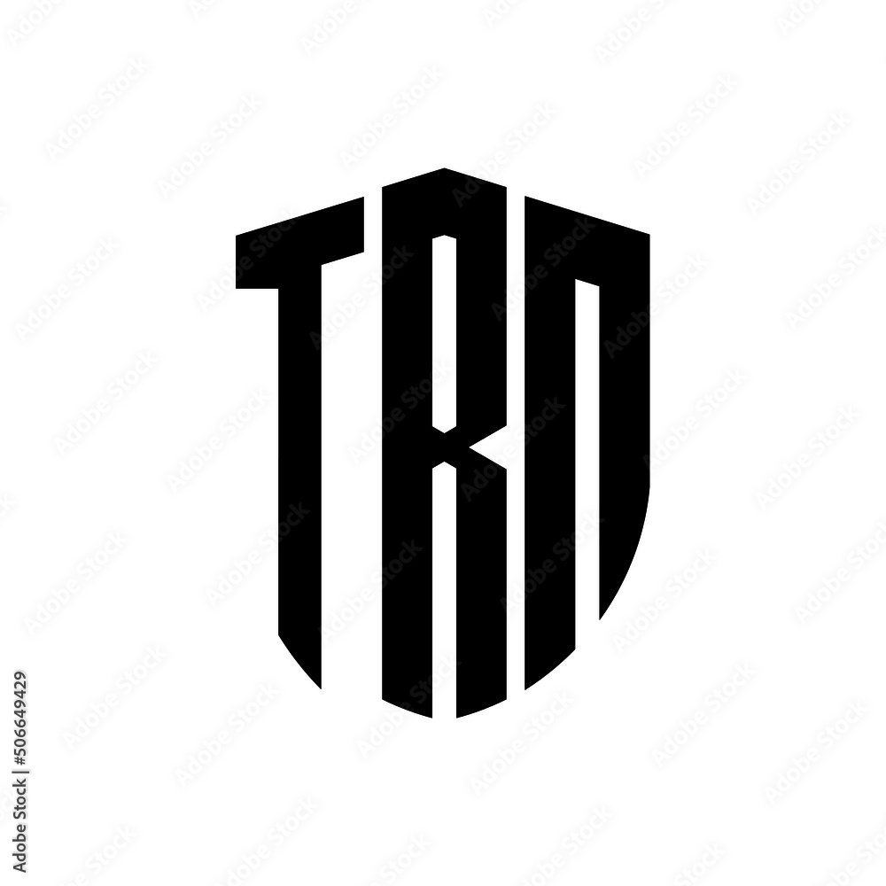 TRN letter logo design. TRN modern letter logo with black background ...