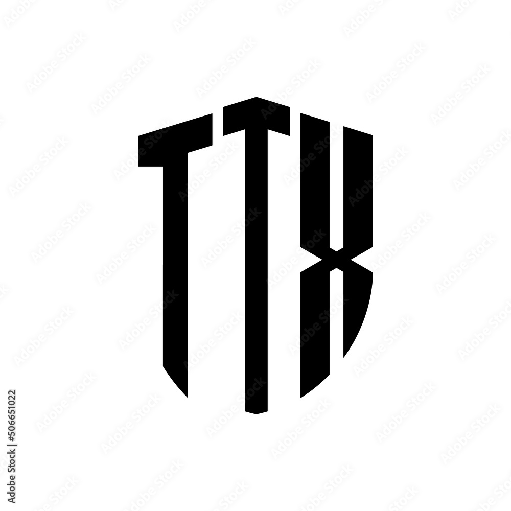 TTX letter logo design. TTX modern letter logo with black background ...