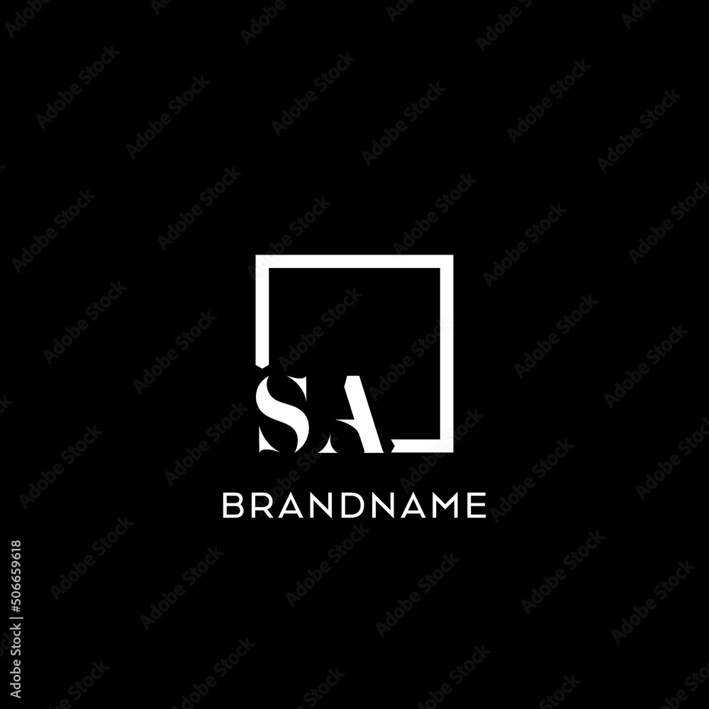 Letter SA simple square logo design ideas Stock Vector | Adobe Stock