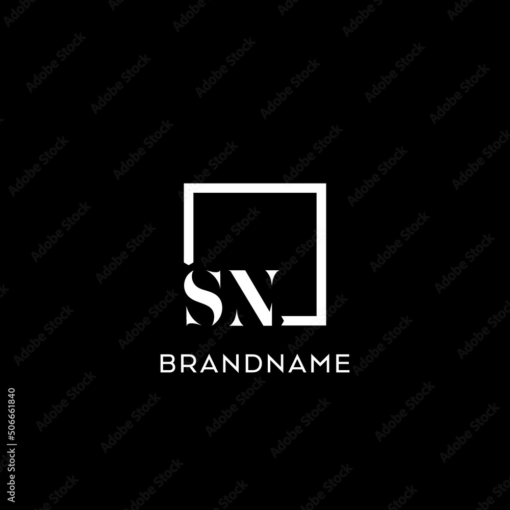 Letter SN simple square logo design ideas Stock Vector | Adobe Stock