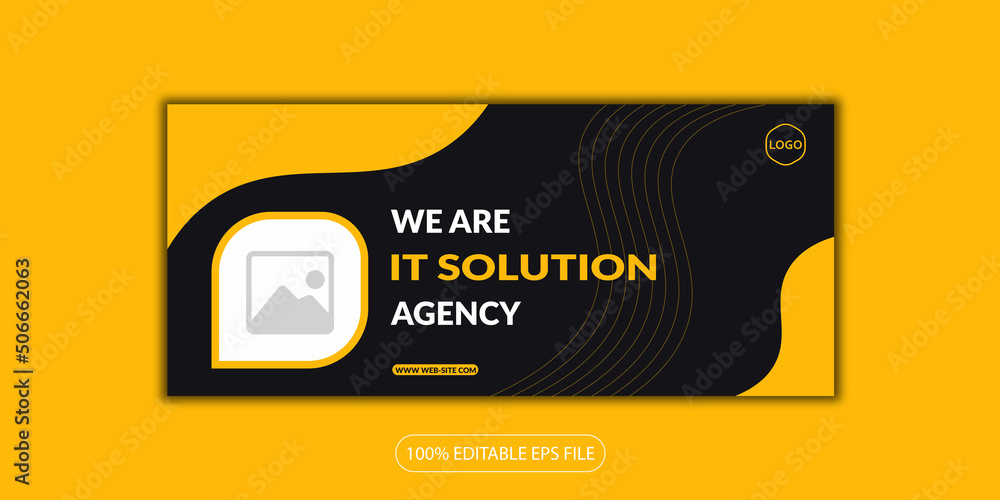 Professional It technology social media web banner template design ...