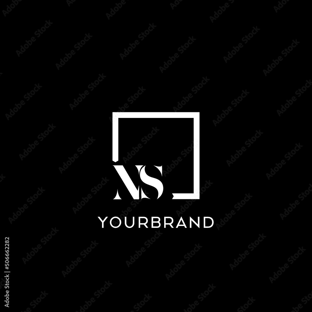 Letter NS simple square logo design ideas Stock Vector | Adobe Stock