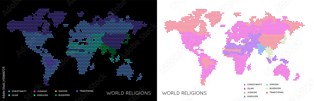 Set of Vector Flat Maps of the World. Infographic. Map Data. Stock ...