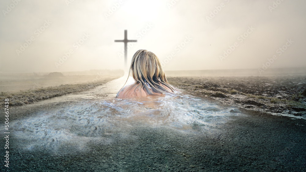 Poster Woman saves herself in faith - Religion - religious, church ...