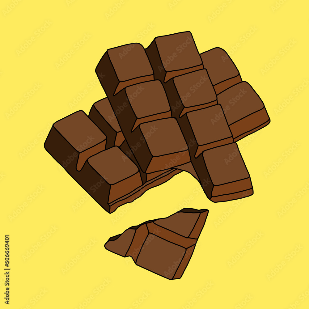 Doodling freehand outline sketch drawing of a chocolate bar. Stock ...