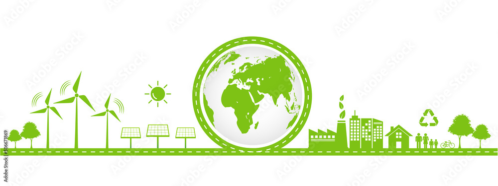 Banner Eco friendly, Sustainability development concept and World ...