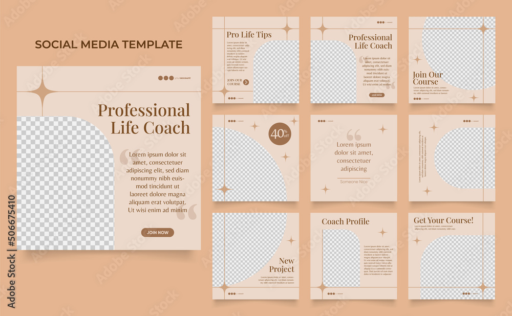 social media template banner blog personal coach promotion. fully ...