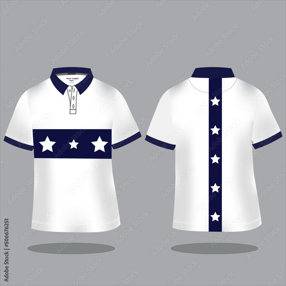 Polo Shirt Design Template and Mockup. Polo Shirt Technical Fashion ...
