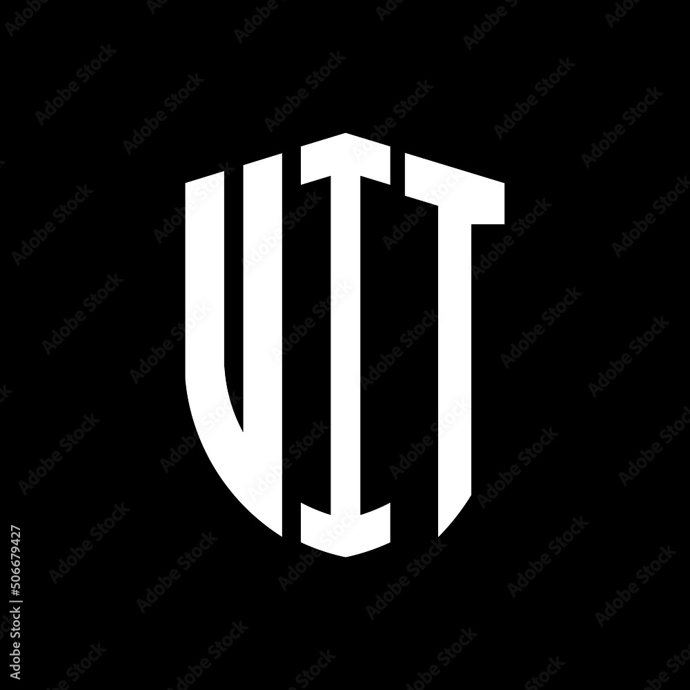 UIT letter logo design. UIT modern letter logo with black background ...