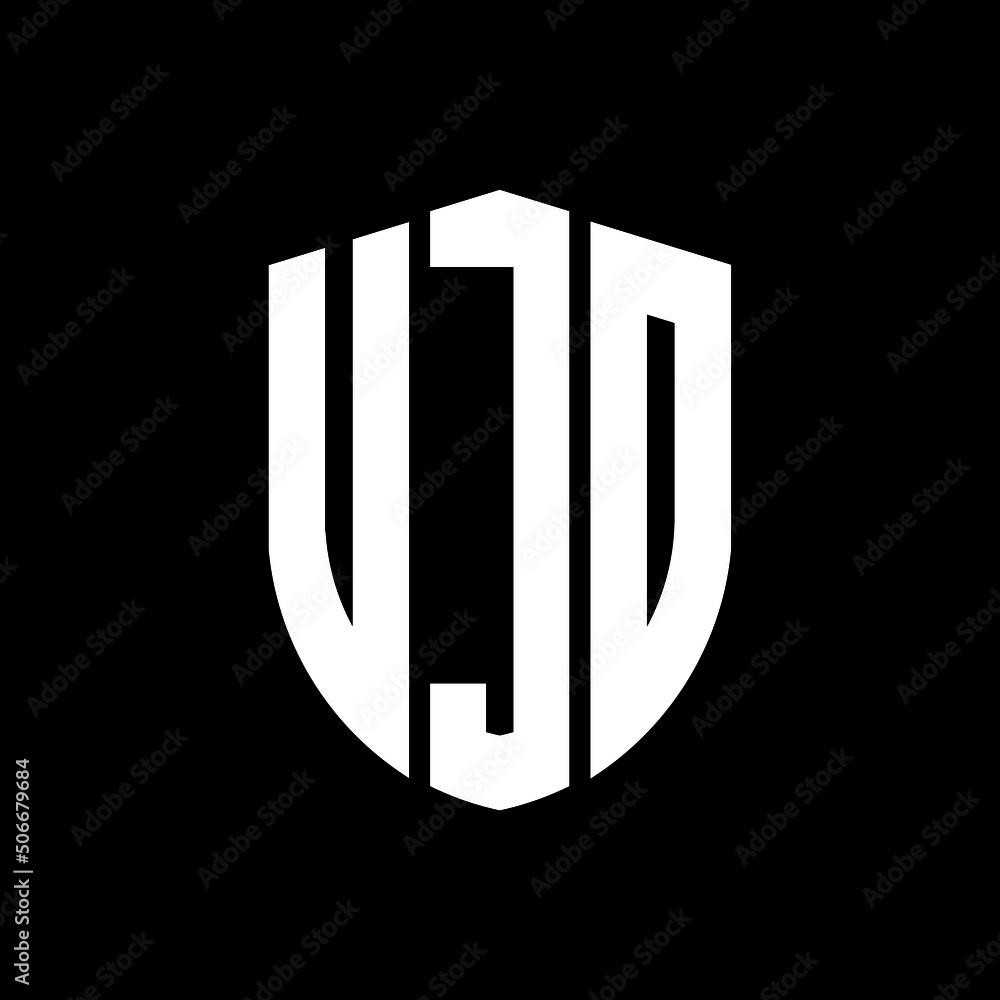 UJO letter logo design. UJO modern letter logo with black background ...