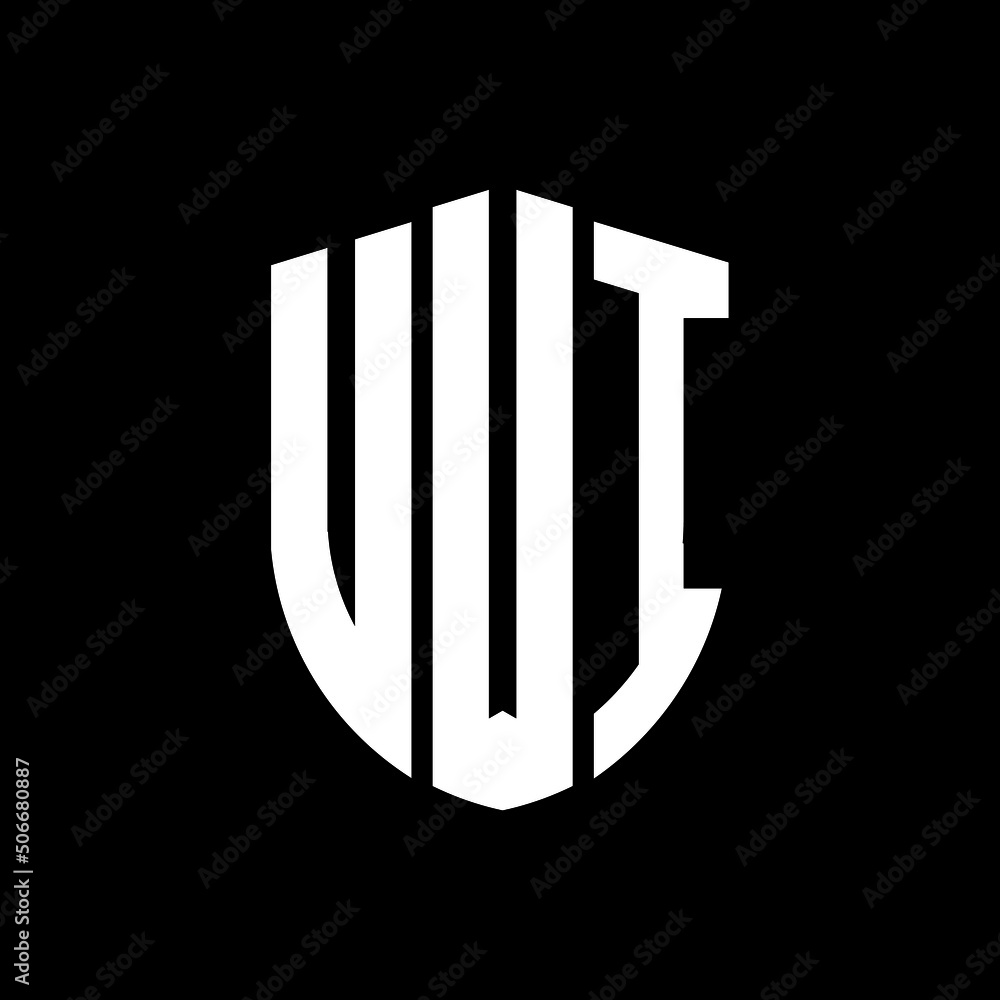 UWI letter logo design. UWI modern letter logo with black background ...