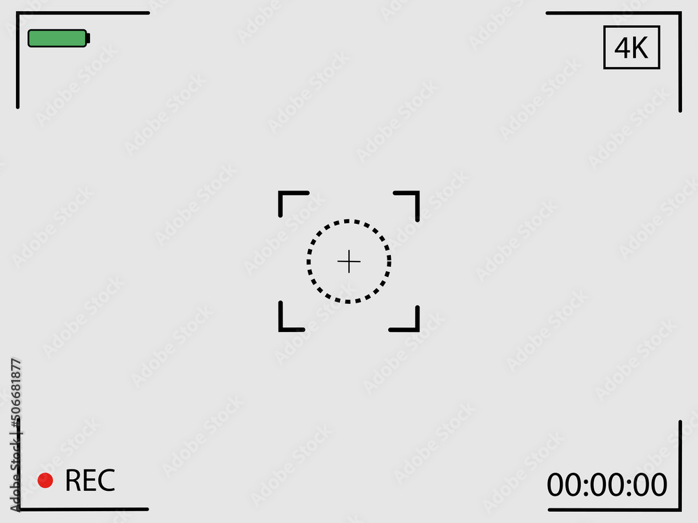 Recording view, camera view. Camera frame viewfinder screen of video ...