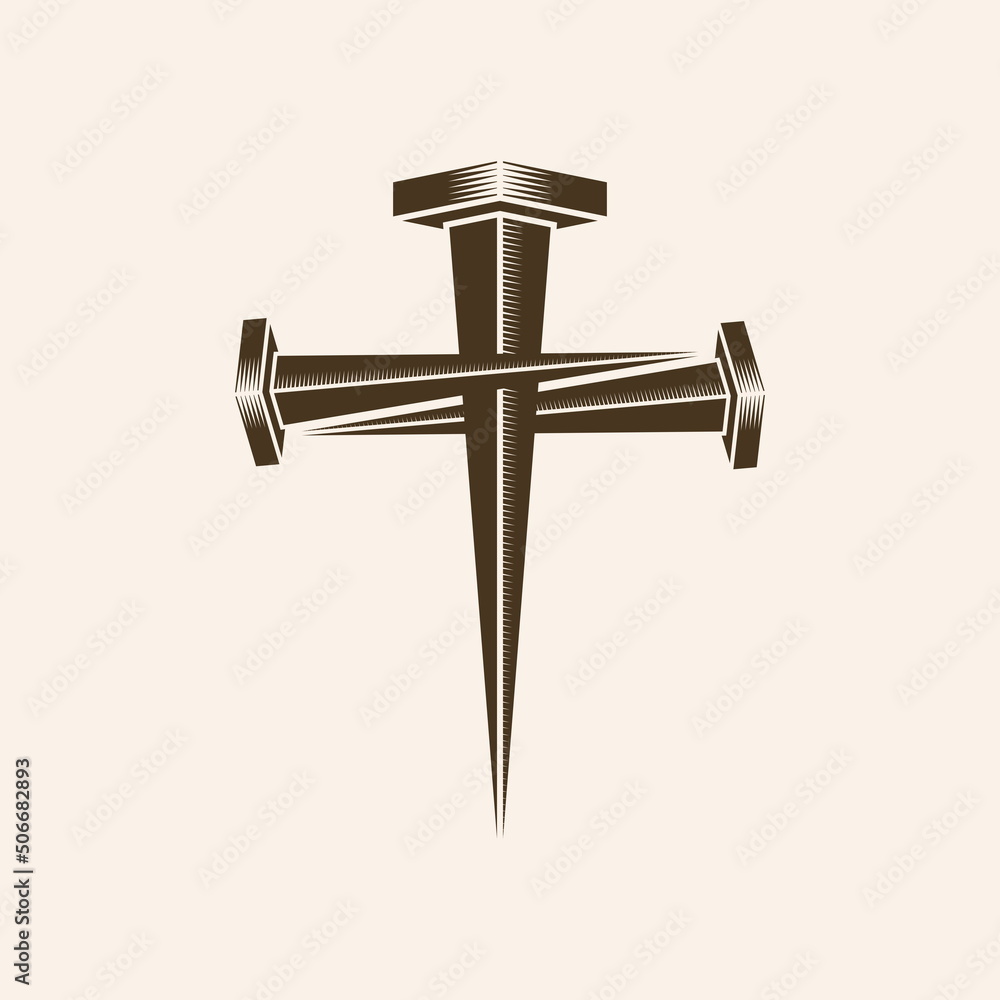 Christian illustration. Cross from crucifixion nails. Stock Vector ...