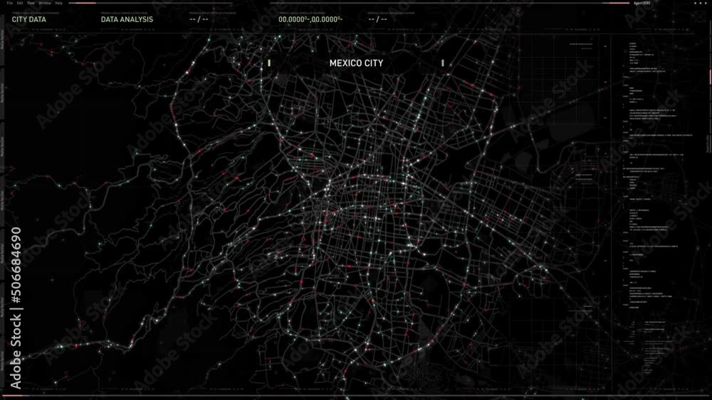 Vídeo do Stock: Futuristic spy interface is examining the public ...